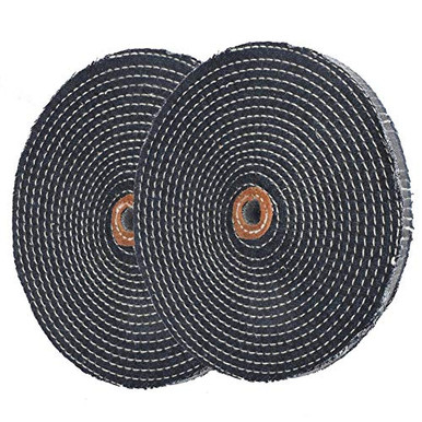 SCOTTCHEN PRO Buffing Wheel 8" x 1/2" Thick x 5/8" Arbor Denim Spiral ...
