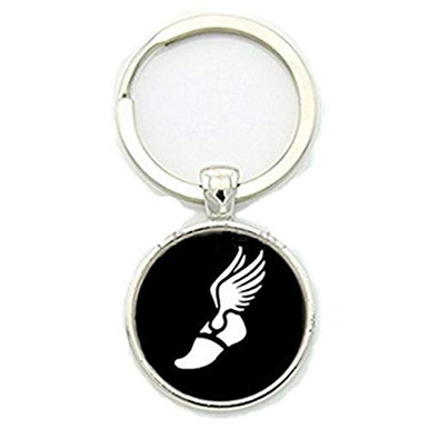 CUZSTX1OM1 Track and Field Key Chain Simple Fancy Art Picture Hurdles ...