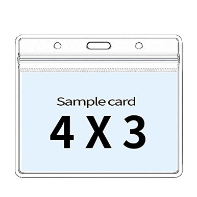 4X3 ID Name Tag Card Clear Soft Vinyl Plastic Withe Waterproof Type ...