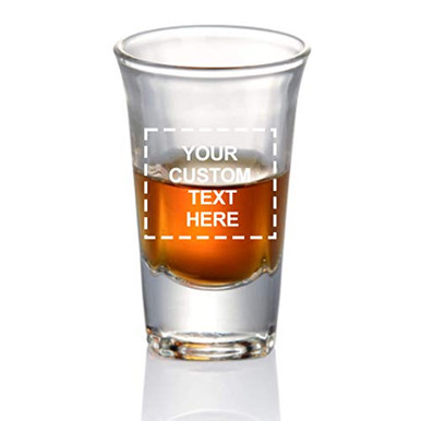 Custom Text 1.2 oz Shot Glass - Engraved Fluted Tall Shooter Shot Glass ...