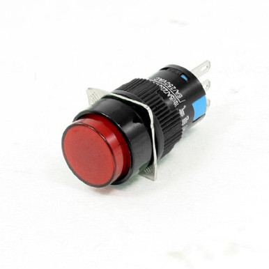 uxcell AC 220V 5A SPDT 1NO 1NC 3 Pins Momentary Red Push Button Switch ...