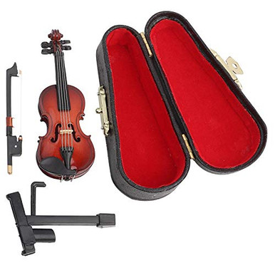 Summer Enjoyment Miniature Violin Replica, Black Violin Case Fine ...