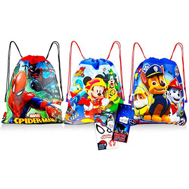 Kids Drawstring Bag Bundle Kids Tote Cartoon Bag Set - 3 Pack Marvel ...