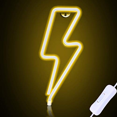 XIYUNTE Lightning Neon Lights for Wall Decor, USB Powered Lightning ...