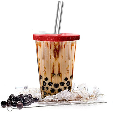 Boba Cup Reusable for Bubble Tea and Boba Tea - 17 Ounce - Double Wall ...