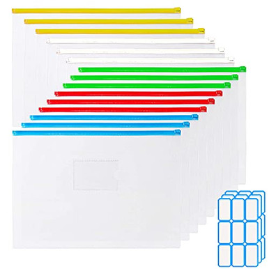 Plastic Poly Zip Envelopes, Letter / A4 Size, for Organizing Pencil ...