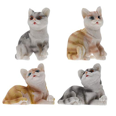 Cabilock 4pcs Cute Miniature Cat Figures Animal Cat Characters Toys ...