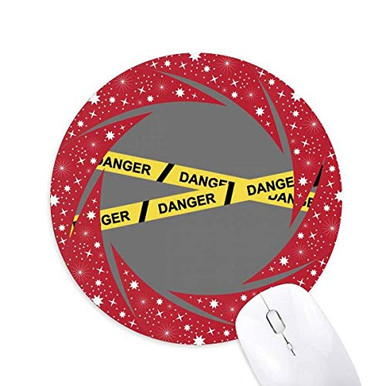 Logo Danger Line Wheel Mouse Pad Round Red Rubber - Warehousesoverstock