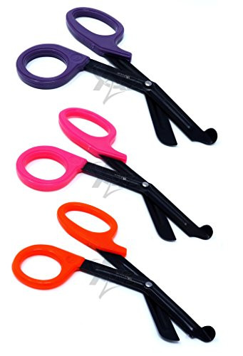 Set of 3 - ORANGE PINK PURPLE - Fluoride Black Coated Trauma Paramedic ...