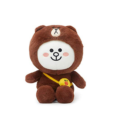 LINE FRIENDS Plush Standing Doll - CONY in Brown Character Costume Soft ...