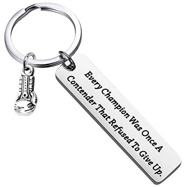 BEKECH Boxing Star Quote Boxing Keychain Every Champion was Once A ...