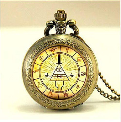 Steampunk Bill Cipher Wheel Pocket Watch Glass Pendant Necklace ...