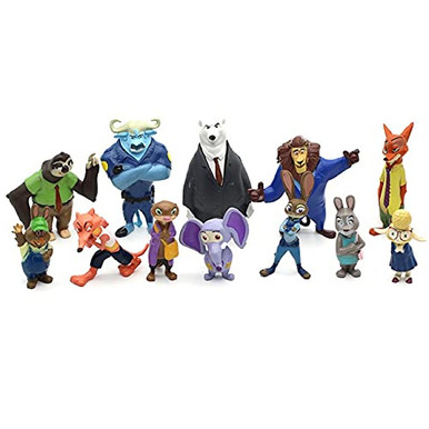 12pcs Disney Pixar Zootopia Zootropolis Toy Action Figure Judy Hopps ...