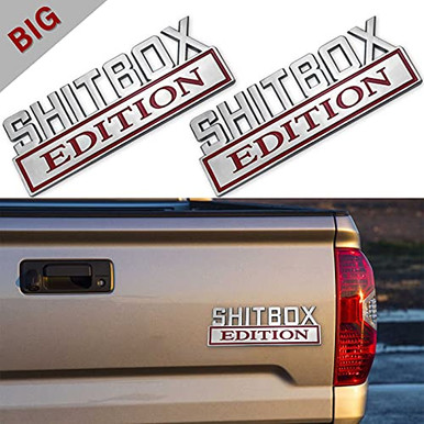 JINGSEN 2 Pcs SHITBOX EDITION emblem 3D Fender Badge Decal Car Truck ...
