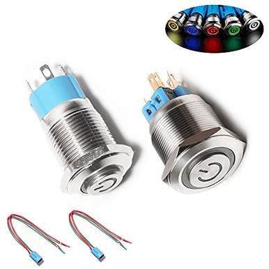 Monrand 12mm 25mm Latching Push Button Switch,12V DC ON/Off Self ...