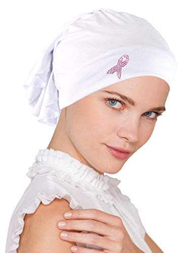 Breast Cancer Awareness Soft Bandana Head Wrap Hat with Pink Ribbon ...