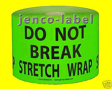 Jenco-Label DN3507G, 500 3x5 Do Not Break Stretch Wrap Label/Sticker ...