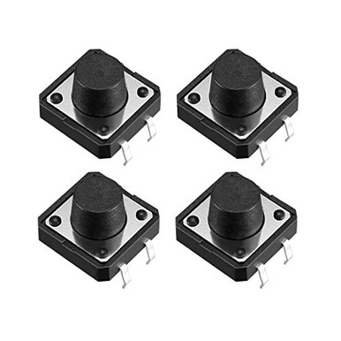 uxcell 12x12x8mm Panel Momentary 4-Pin PCB DIP Tactile Tact Push Button ...
