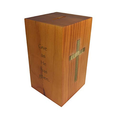 FixtureDisplays Wood Collection Donation Box Church Offering Coin ...