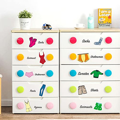 Dresser Clothing Decal Boy Clothes Labels Girl Dresser Labels Girl ...