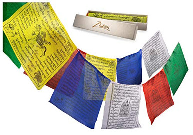Tibetan Prayer Flags, Roll of 25 Large Flags 10x10 inches, Handmade in ...