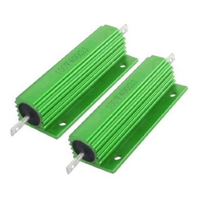 IIVVERR 2 Pcs 100W 5 percent 400 Ohm Green Aluminum Case Wire Wound ...