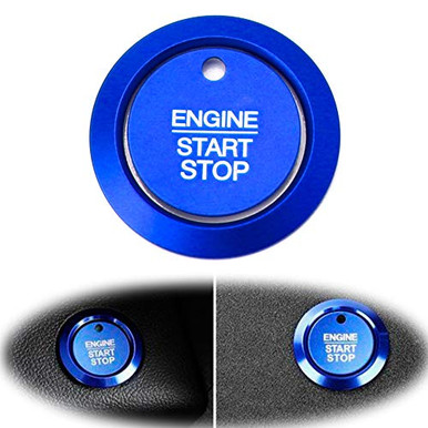 iJDMTOY Sports Blue Aluminum Keyless Engine Push Start Button w ...