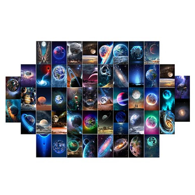 50Pcs Galaxy Space Wall Collage Kit Aesthetic Pictures, Bedroom Decor ...