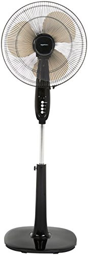 AmazonBasics Oscillating Dual Blade Standing Pedestal Fan - 16-Inch ...