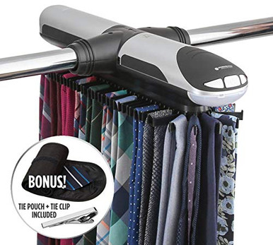 StorageMaid Motorized Tie Rack Organizer for Closet with LED Lights ...