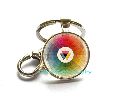 Vintage Color Wheel Keychain, Artists Key Ring Color Wheel Keychain ...