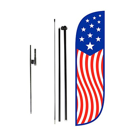 LookOurWay American Flag Old Glory Vertical Feather Flag Complete Set ...