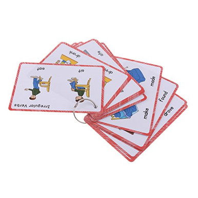 MagiDeal 24 Pieces, Irregular Verbs, Children's Learning Flashcards ...