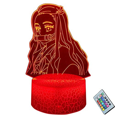 YJS Demon Slayer Girl Kamado Nezuko 3D Acrylic Model LED Light Cute ...