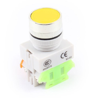 AC 660V 10A DPST Momentary Yellow Mushroom Head Push Button Switch ...