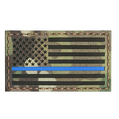 Multicam IR USA American Flag 3.5x2 Thin Blue Line SWAT Leo Tactical ...