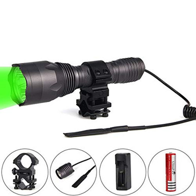 ULTRAFIRE Green Light Flashlight, H-G3 Hunting Tactical Led Flashlights, 650 Lumen 256 Yards 520 ...