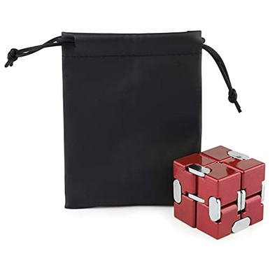 Infinity Magic Cube Fidget Toy, kirsite Metal Fidget Finger Cube Toys with Exclusive Case ...