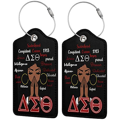 Delta Sigma Theta Set of 2 Luggage Tag with Full Back Privacy Name Id ...