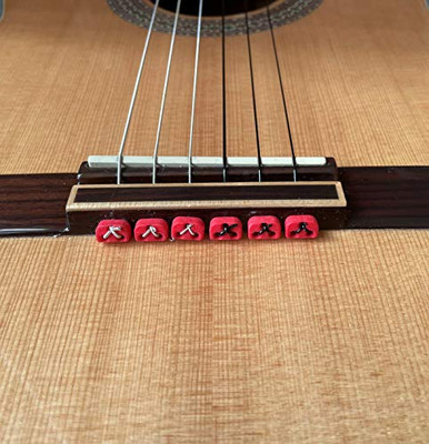 Guitar String Tie Bridge Beads Ties Blocks Red Classical Flamenco ...