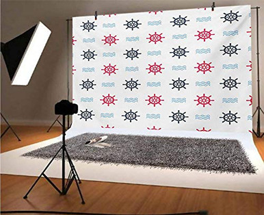 Ships Wheel 5x3 FT Vinyl Photography Backdrop,Ship Helm Steering Wheel ...