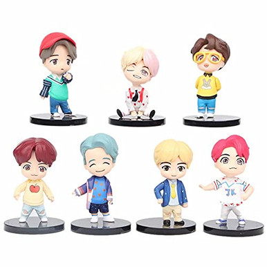 GECOUN 7PCS BTS Cake Topper Figure Characters Set of Action Figure Toys ...