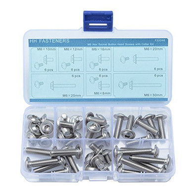 M6 Hexagon Socket Button Head Screws with Collar Assortment Kit,Flange ...
