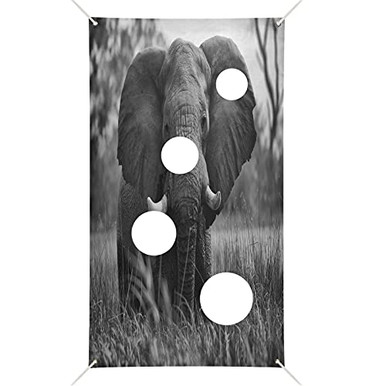 Nander Fun Toss Game Flag Black White Photo Elephant Toss Flag Themed ...