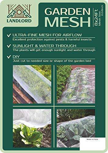 LandLord Ultra Fine Garden Mesh Netting, Plant Covers 8ft x 24ft Garden ...