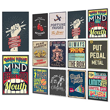 HK Studio Vintage Inspirational Posters - Self-Adhesive, Vinyl Sticker ...