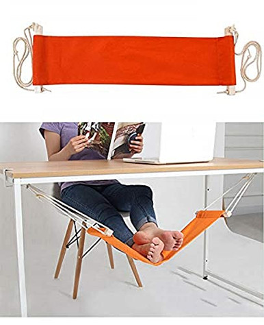 Home-organizer Tech Portable Adjustable Foot Hammock for Corner Desk ...