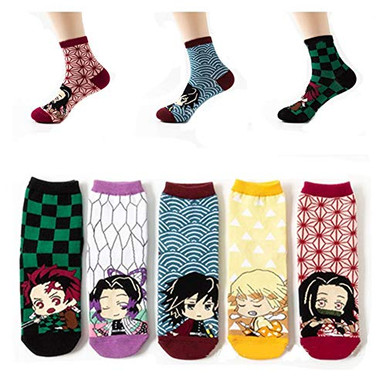 MT Life Demon Slayer High Socks Anime Kimetsu no Yaiba Nezuko Tanjirou ...