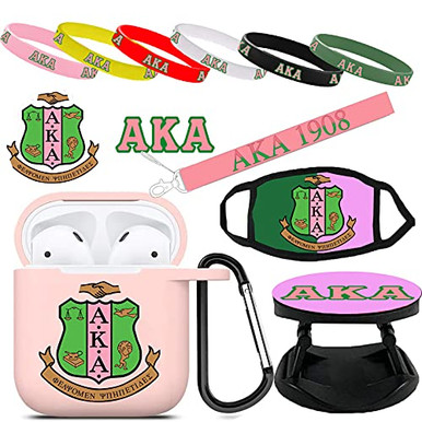 Alpha Kappa Alpha Airpod 12 Case, AKA Broochs, Bracelets, Lanyard, Mask ...