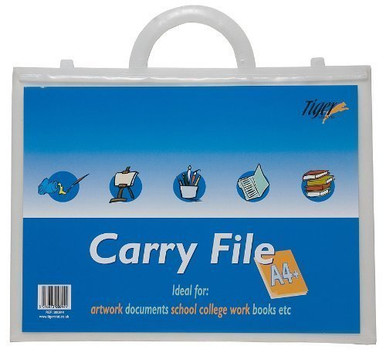 Tiger Clear A4 plus Foolscap Art Portfolio Folio Folder Flat Carry Case ...